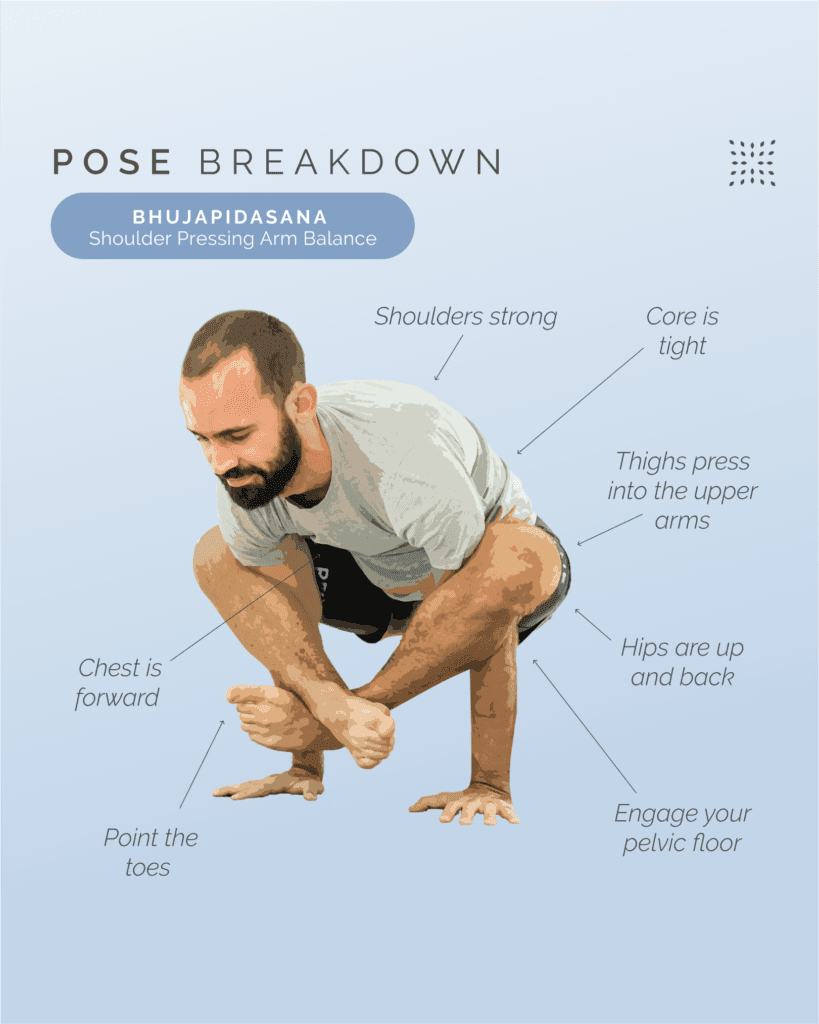How to do Shoulder-Pressing Pose (Bhujapidasana) – Omstars