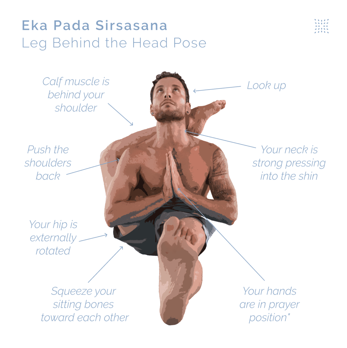 How to do Leg Behind the Head Pose (Eka Pada Sirsasana) – Omstars