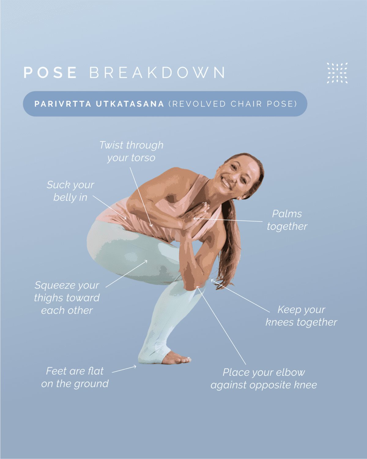 How to do Parivrtta Utkatasana (Revolved Chair Pose) – Omstars